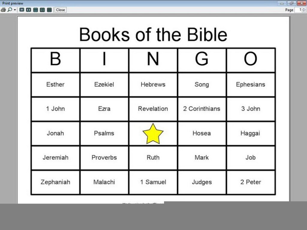 Books Of The Bible Bingo Free Printable - Download & Print Free ...