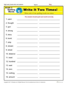 3Rd Grade Spelling Worksheets Free Printable - Download & Print Free ...