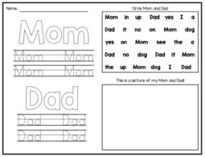 Printable Mom And Dad Word Outline - Download & Print Free Educational ...