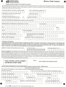 Money Order Inquiry Form Printable - Download & Print Free Educational ...