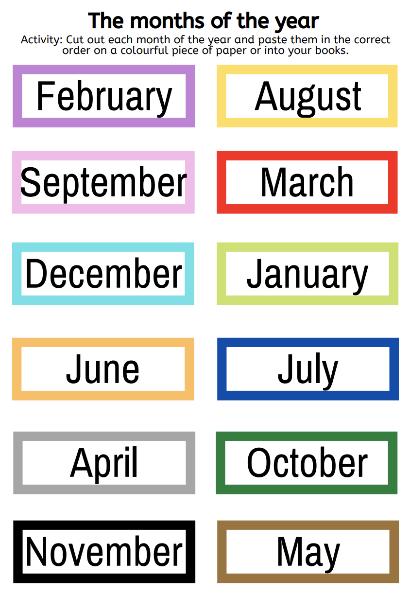 Printable Months Of The Year For Preschool - Download & Print Free ...