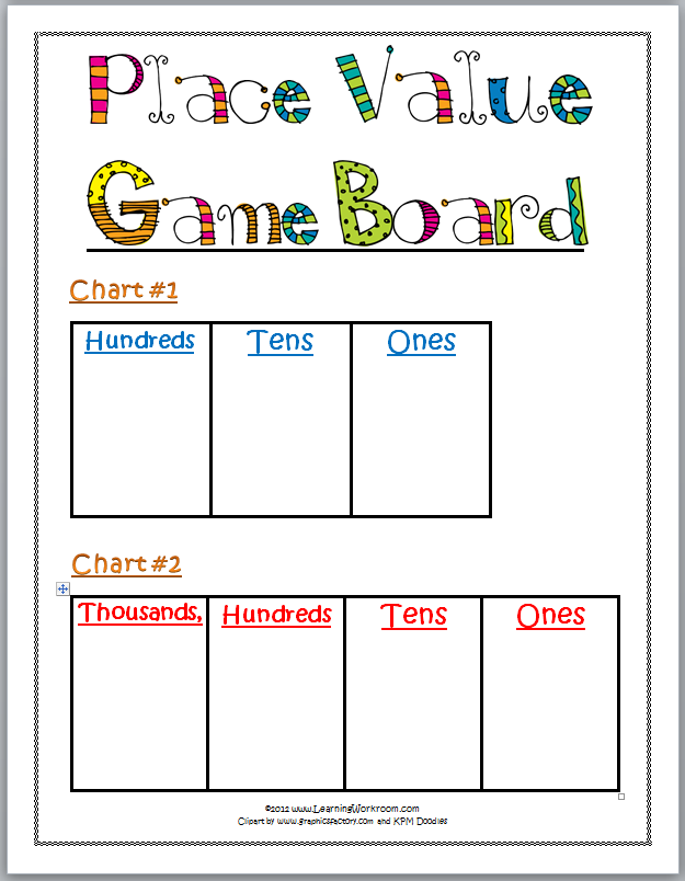 Place Value Games 2Nd Grade Printable - Download & Print Free ...